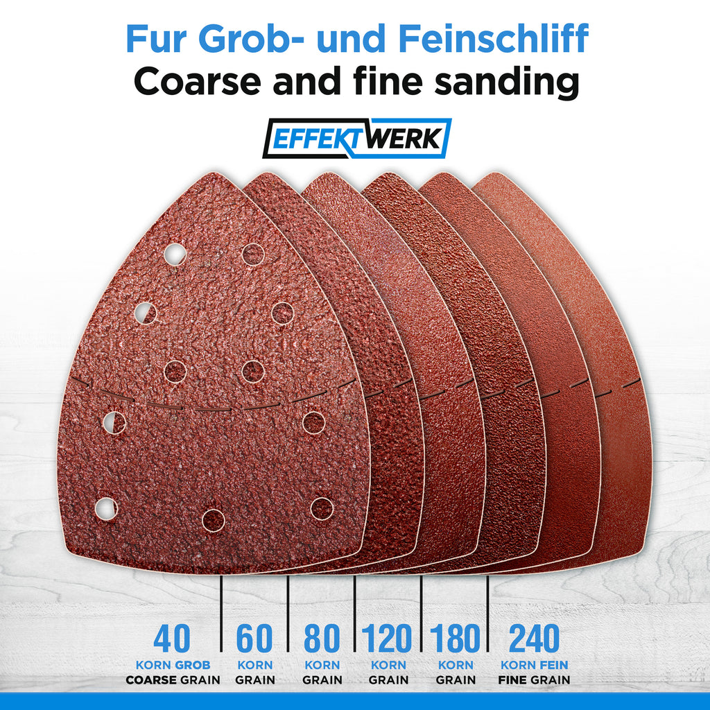 Deltaschleifer Schleifpapier 105mm x 152mm - 11 Loch - 60 Stück ...